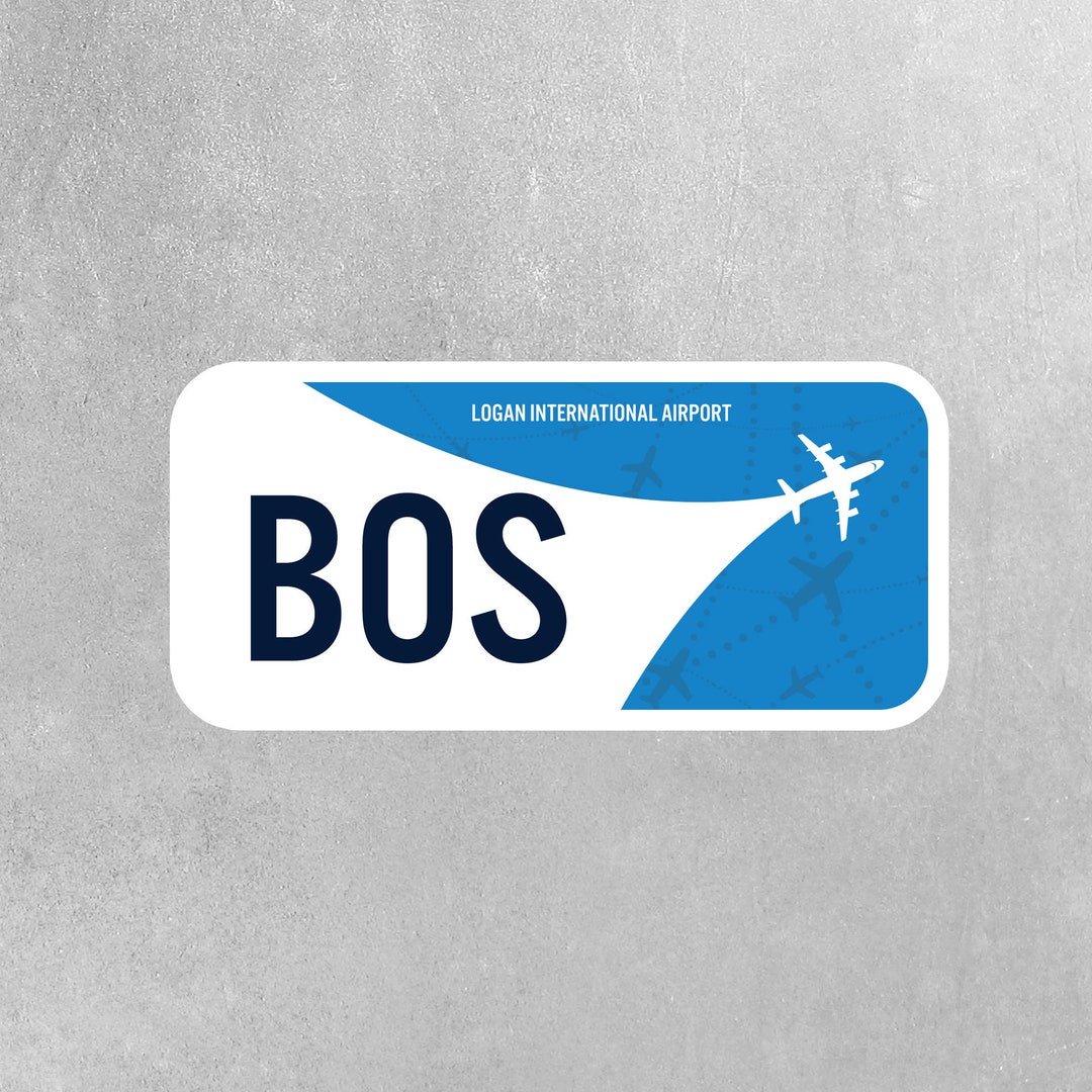 BOS Airport Code Vinyl Sticker - Logan International Airport - Etsy