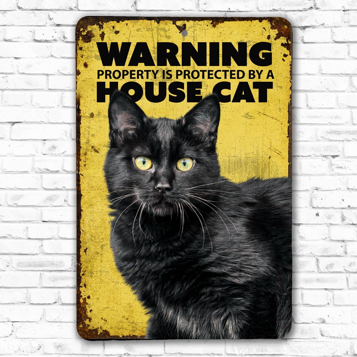 Warning House Cat Sign | Black Cat Warning Sign | House Cat Sign - Etsy