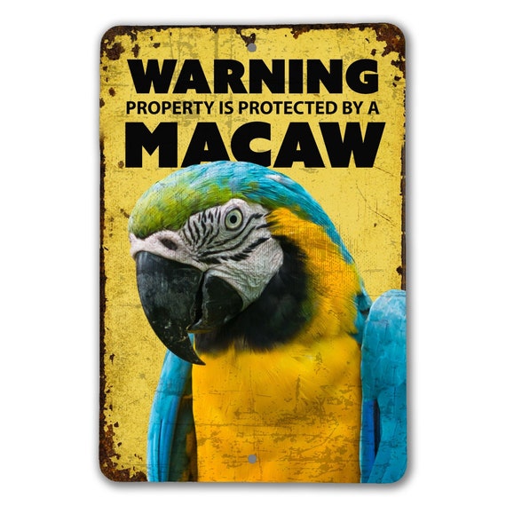Warning Macaw Sign Parrot Warning Sign Macaw Parrot Sign | Etsy