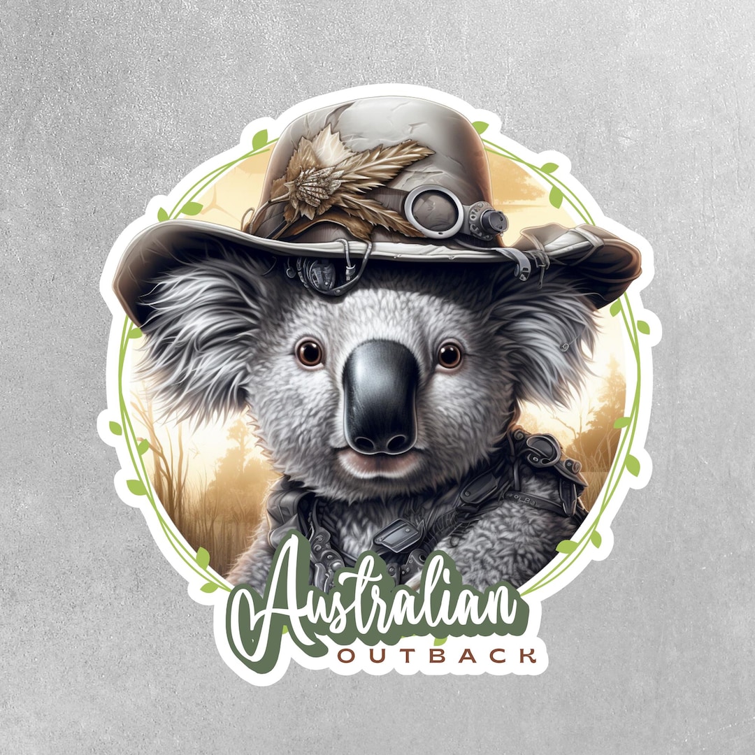 Australian Outback Sticker - Cute Koala Bear Vinyl Decal for Laptops ...