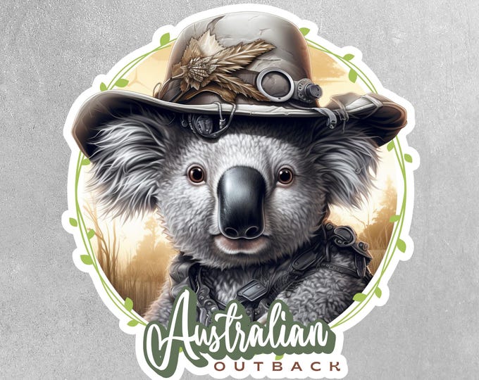 Australian Outback Sticker - Cute Koala Bear Vinyl Decal for Laptops ...
