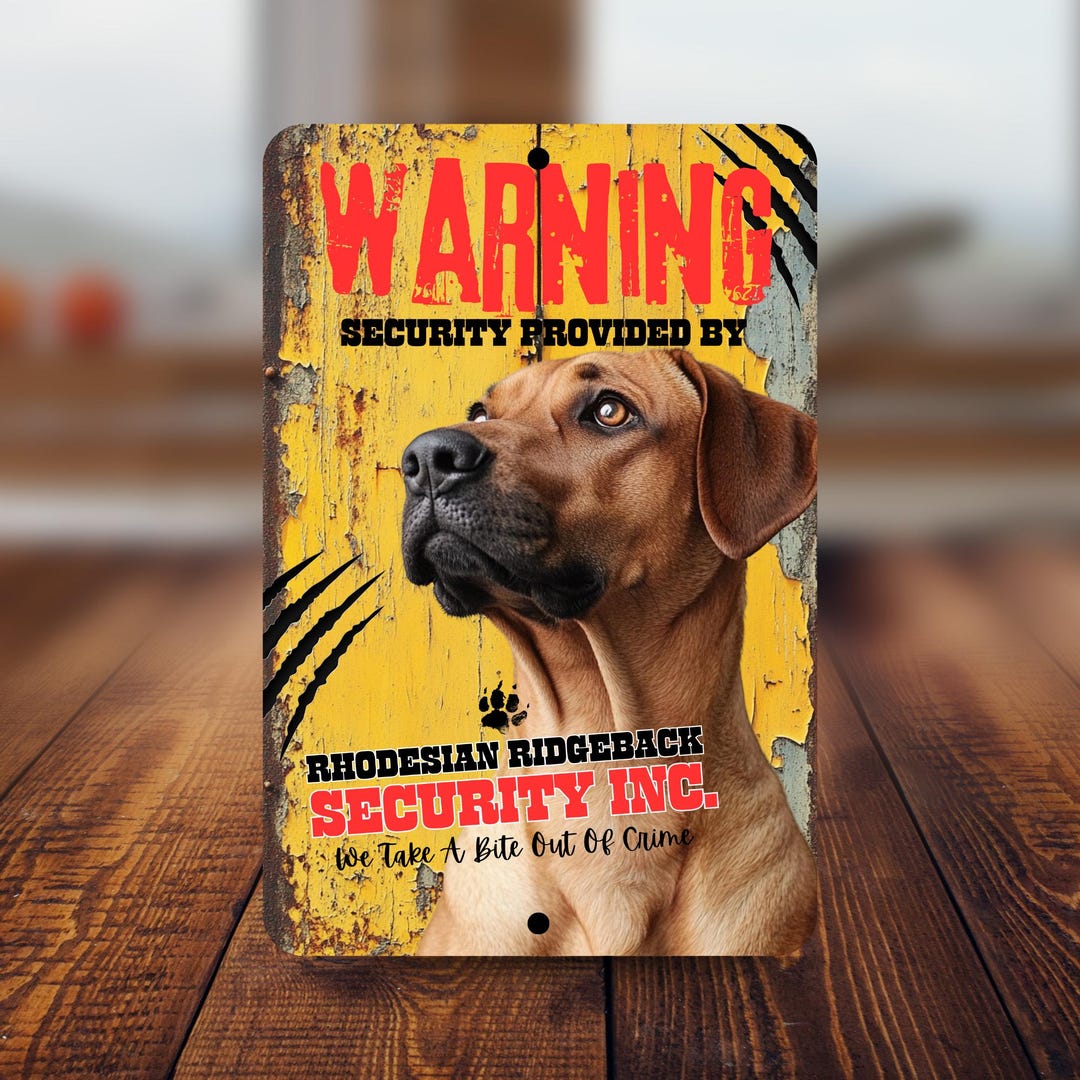 Rhodesian Ridgeback Security Sign | Dog Warning Sign | Rhodesian ...