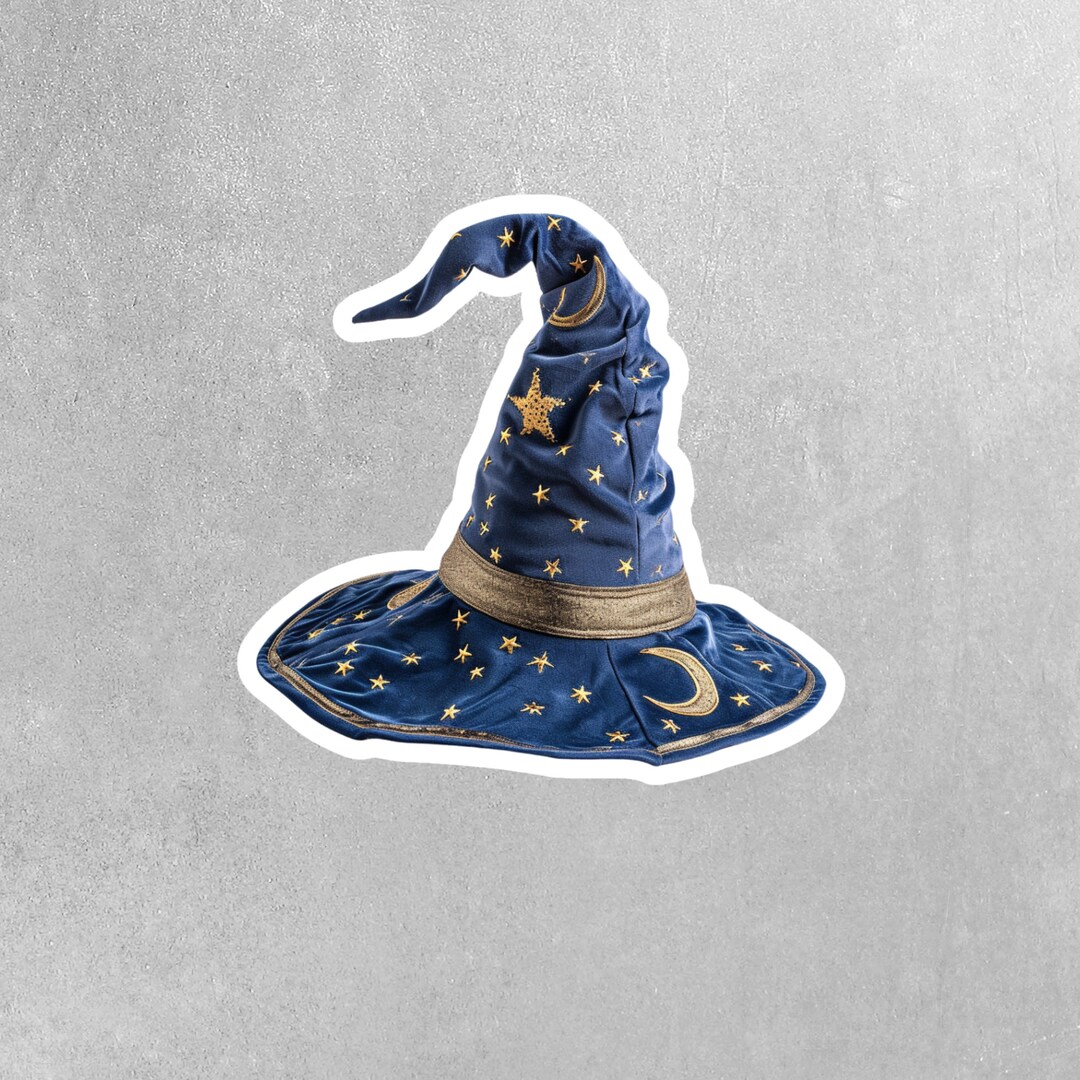 Wizards Hat Sticker | Pointy Wizards Hat Sticker - Etsy