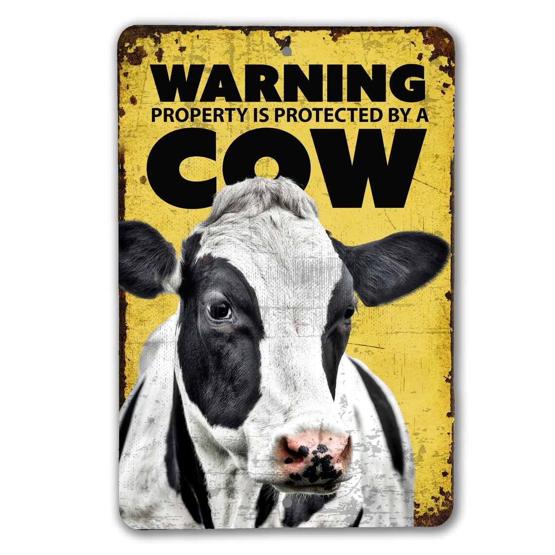 Warning Cow Sign Cow Sign Funny Cow Sign - Etsy