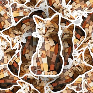 Cat Stickers - Wooden Cat Sticker - Rustic Cat Sticker - Etsy