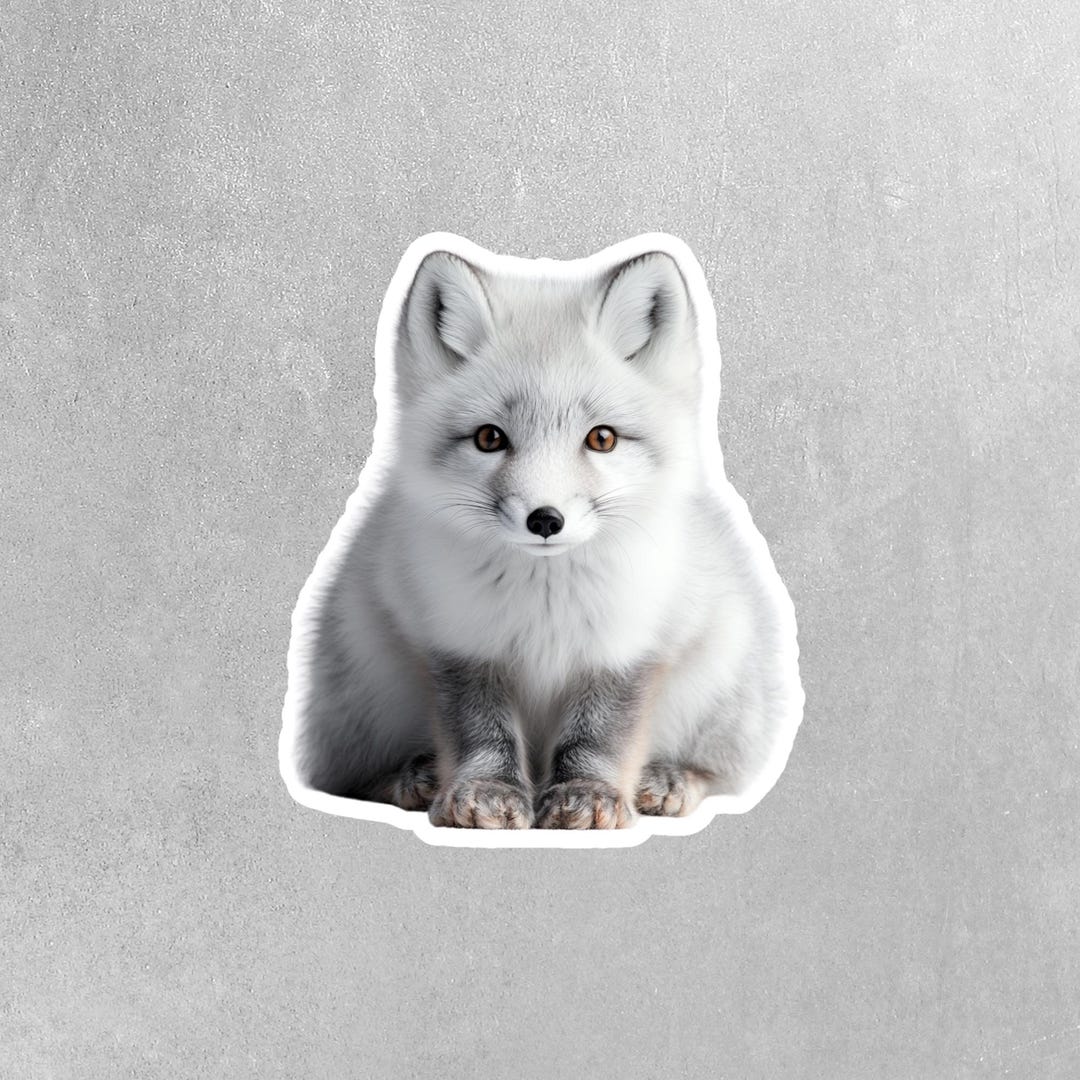 Arctic Fox Sticker | White Fox Sticker | Fox Decal - Etsy