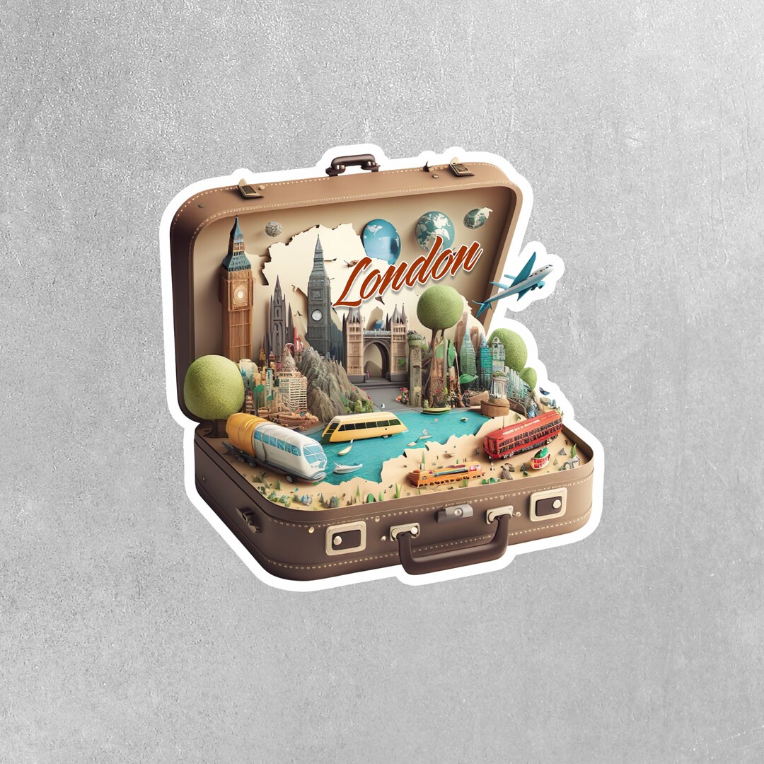 London England Sticker | London City in A Suitcase Sticker - Etsy