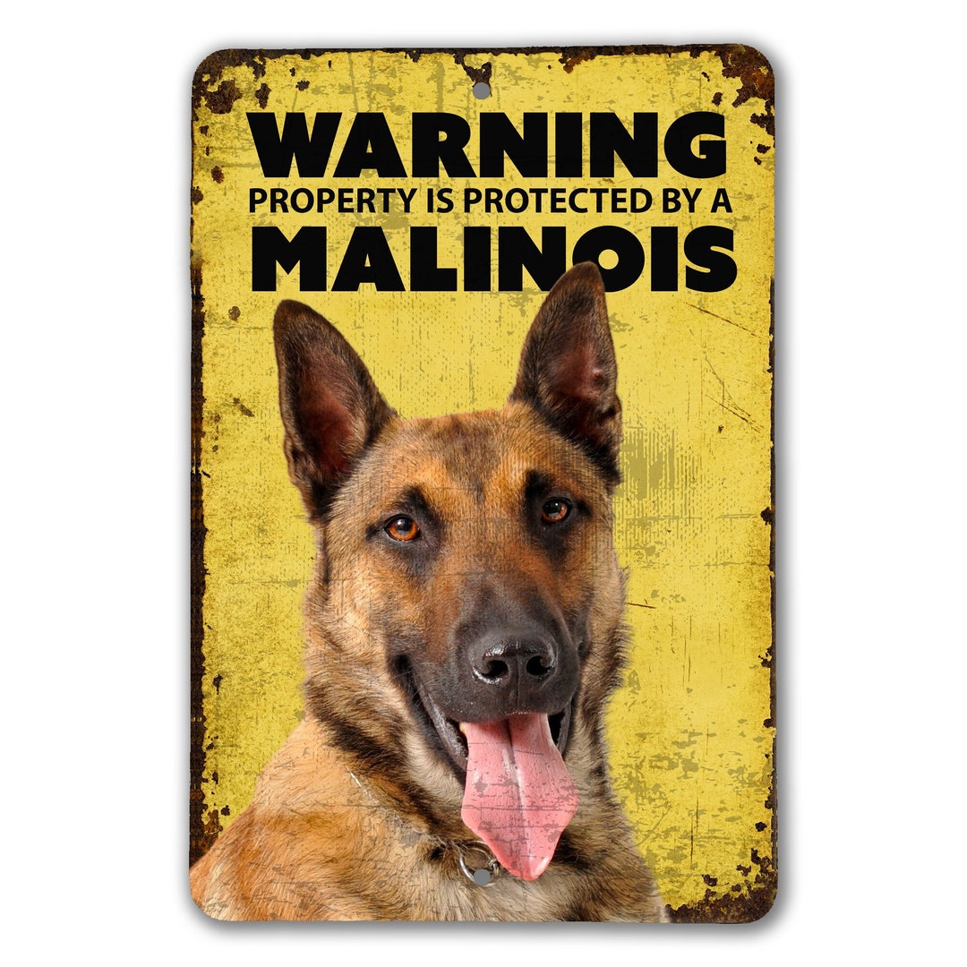 Warning Malinois Sign | Dog Warning Sign | Malinois Sign - Etsy