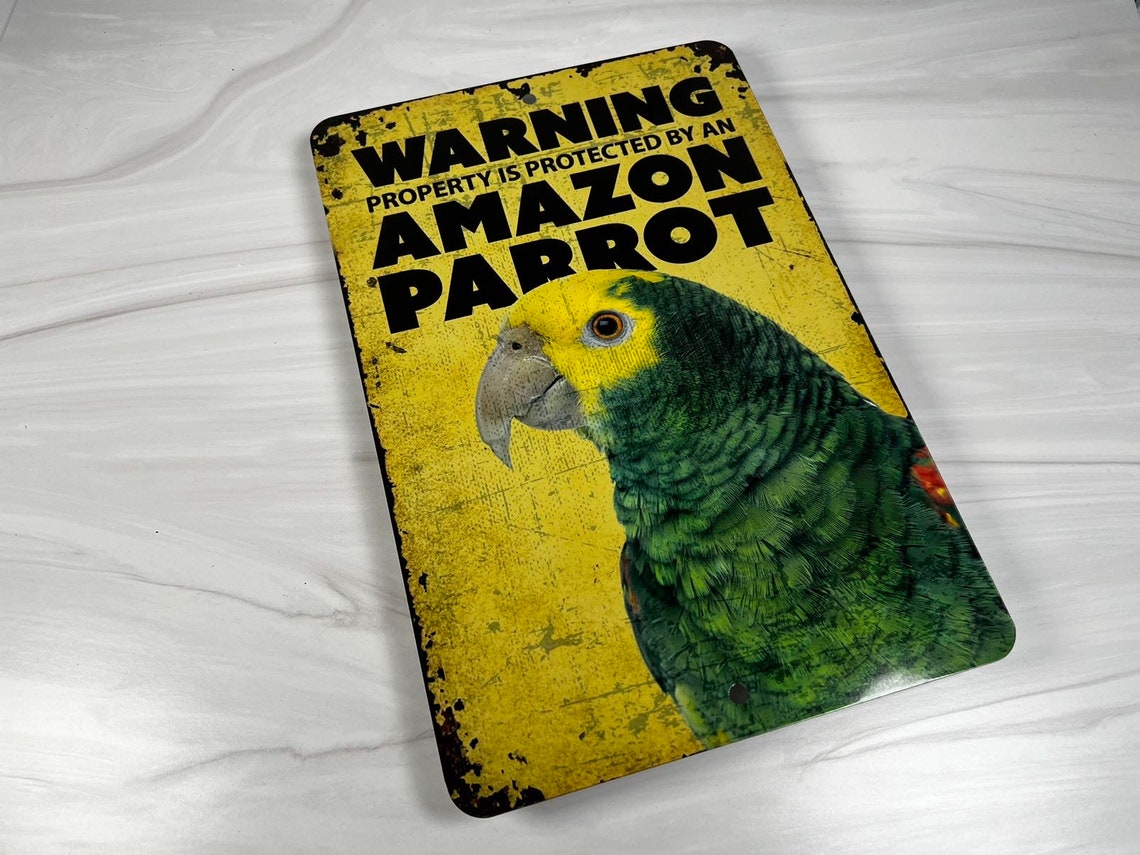 Warning Amazon Parrot Sign Amazon Parrot Warning Sign - Etsy