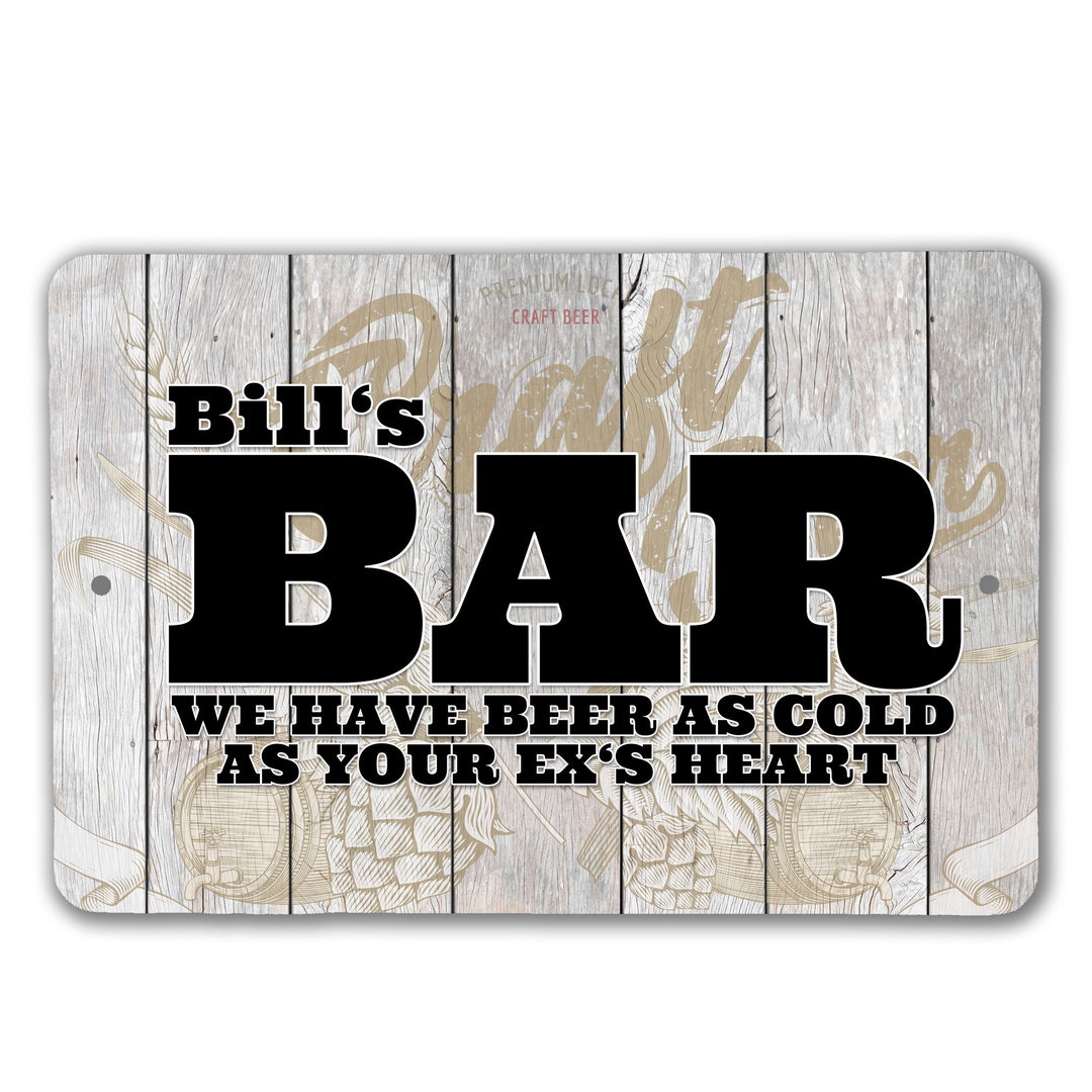 Custom Name Bar Sign Aluminum Bar Signs Your Name Bar Sign - Etsy