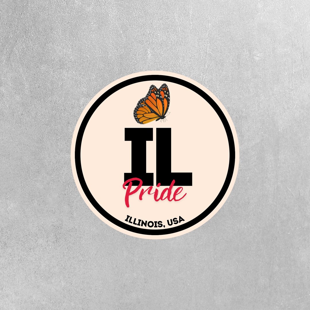 Illinois Pride Sticker - Illinois State Abbreviation Decal for Car ...