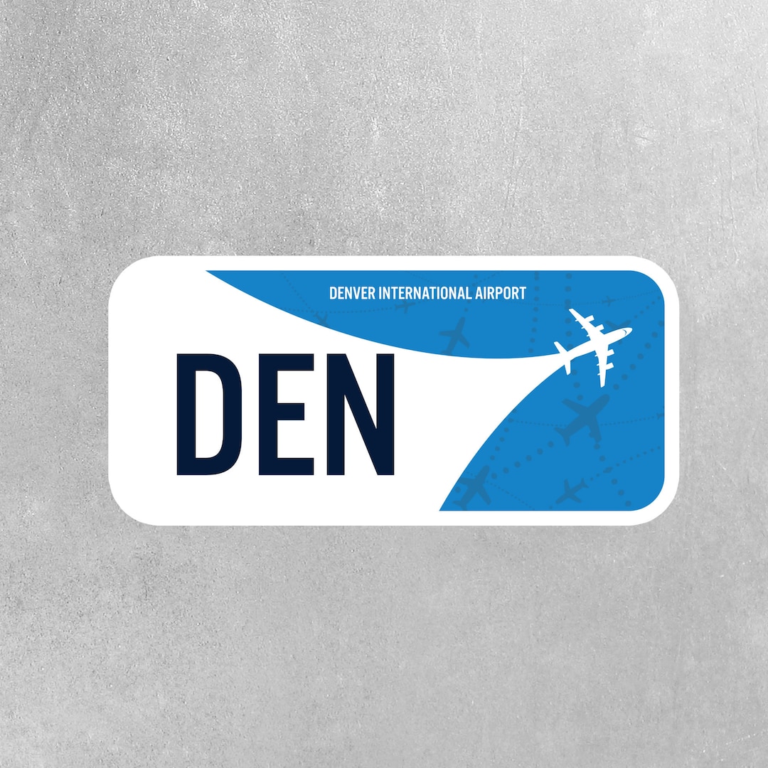 DEN Airport Code Sticker | IATA Code Stickers | Denver International ...