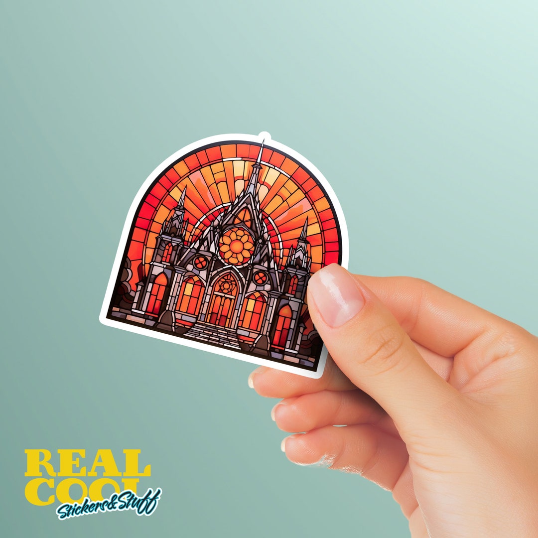 Stained Glass Church Sticker Church Sticker Stained Glass Stickers - Etsy