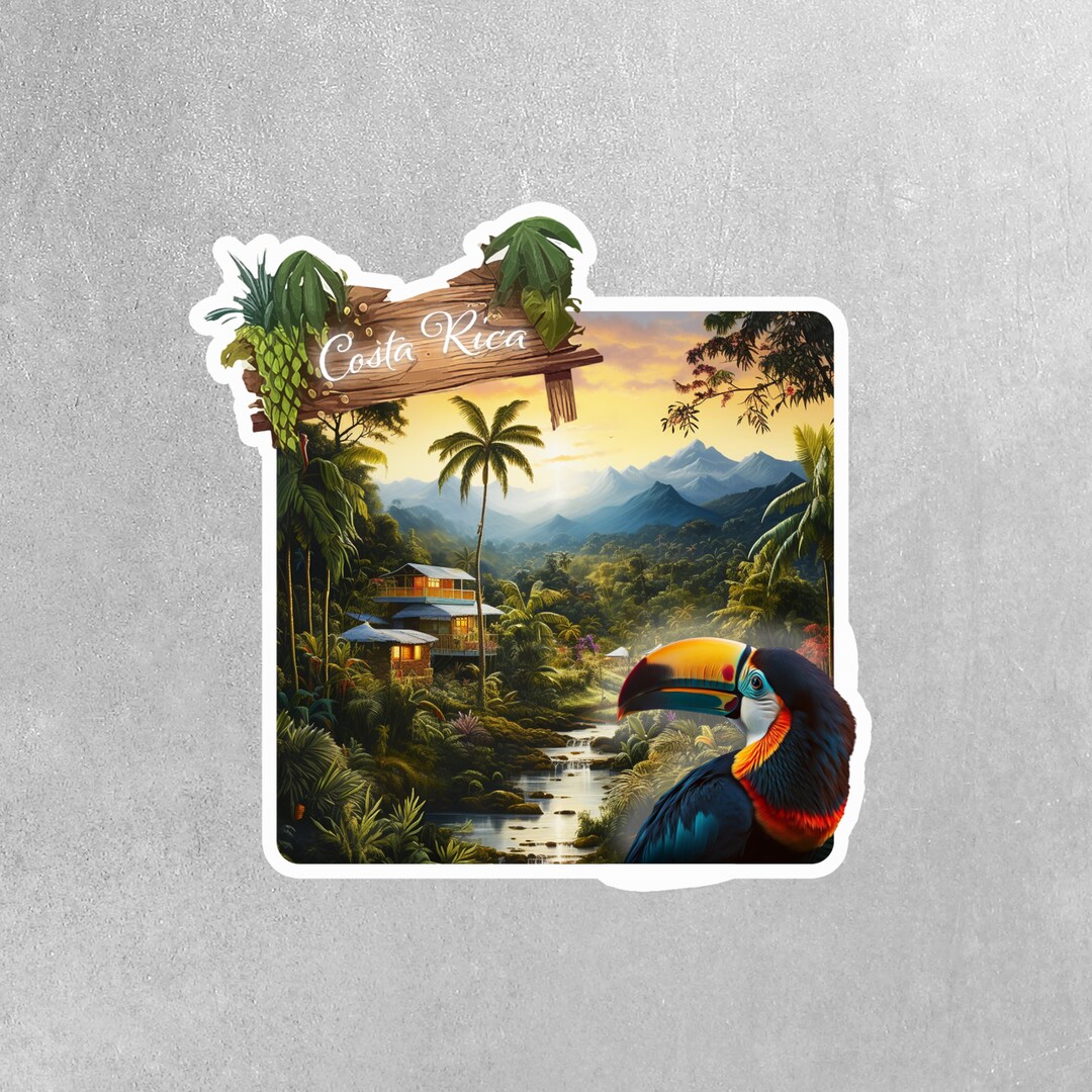 Costa Rica Sticker | Costa Rica Decal | Costa Rica Mountain Sticker - Etsy