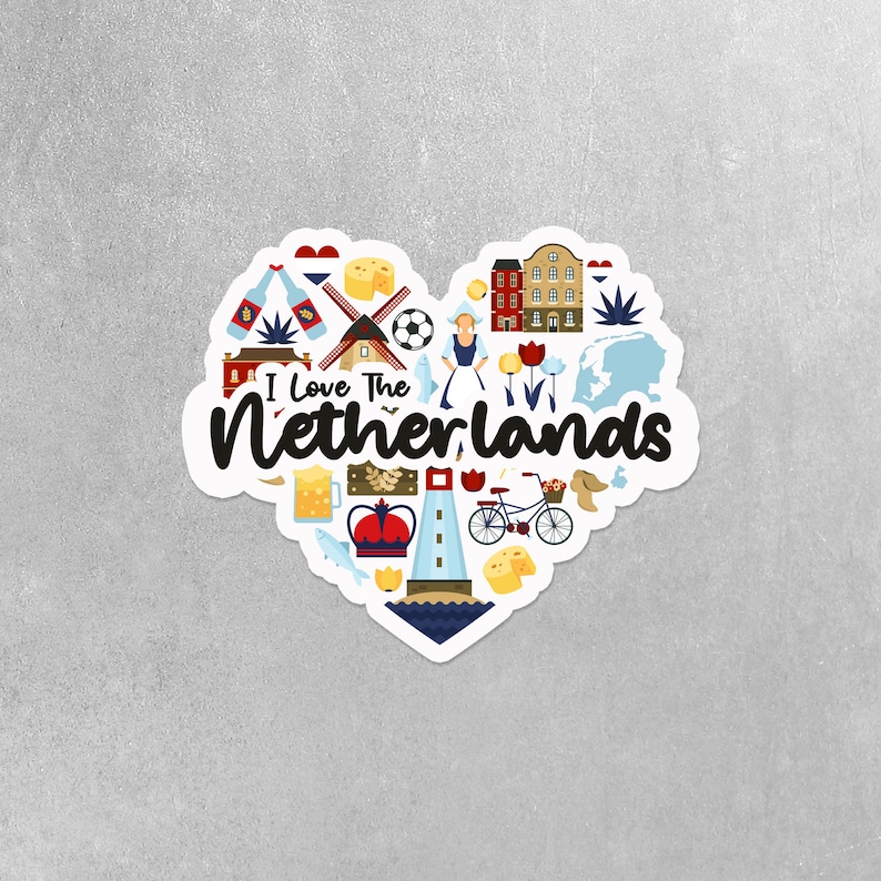 I Love the Netherlands Sticker | Netherlands Sticker | I Heart the ...
