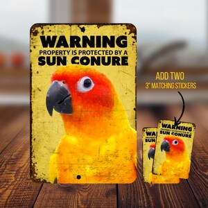 Warning Sun Conure Sign Parrot Warning Sign Sun Conure Parrot Sign - Etsy