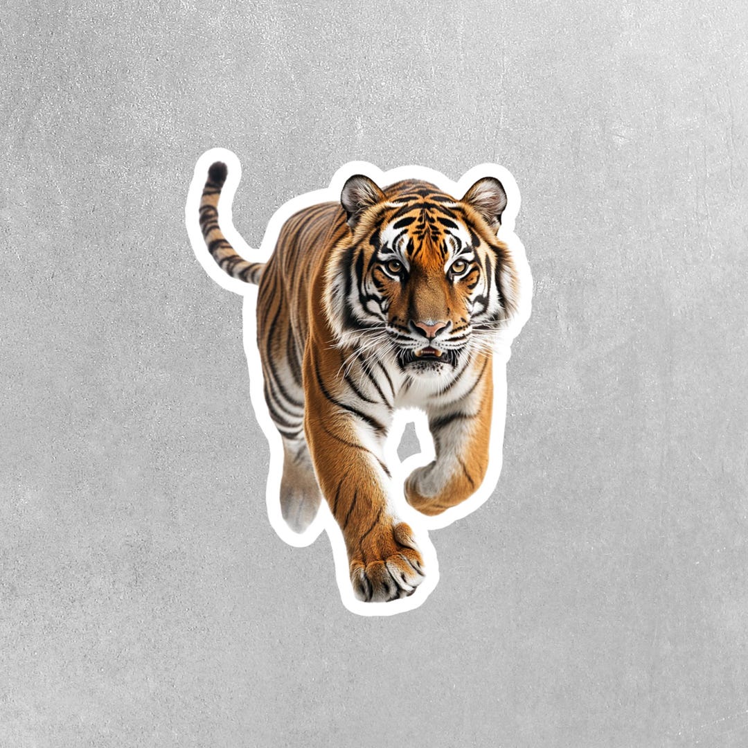 Tiger Sticker | Tiger Running Decal | Orange Tiger Decal - Etsy