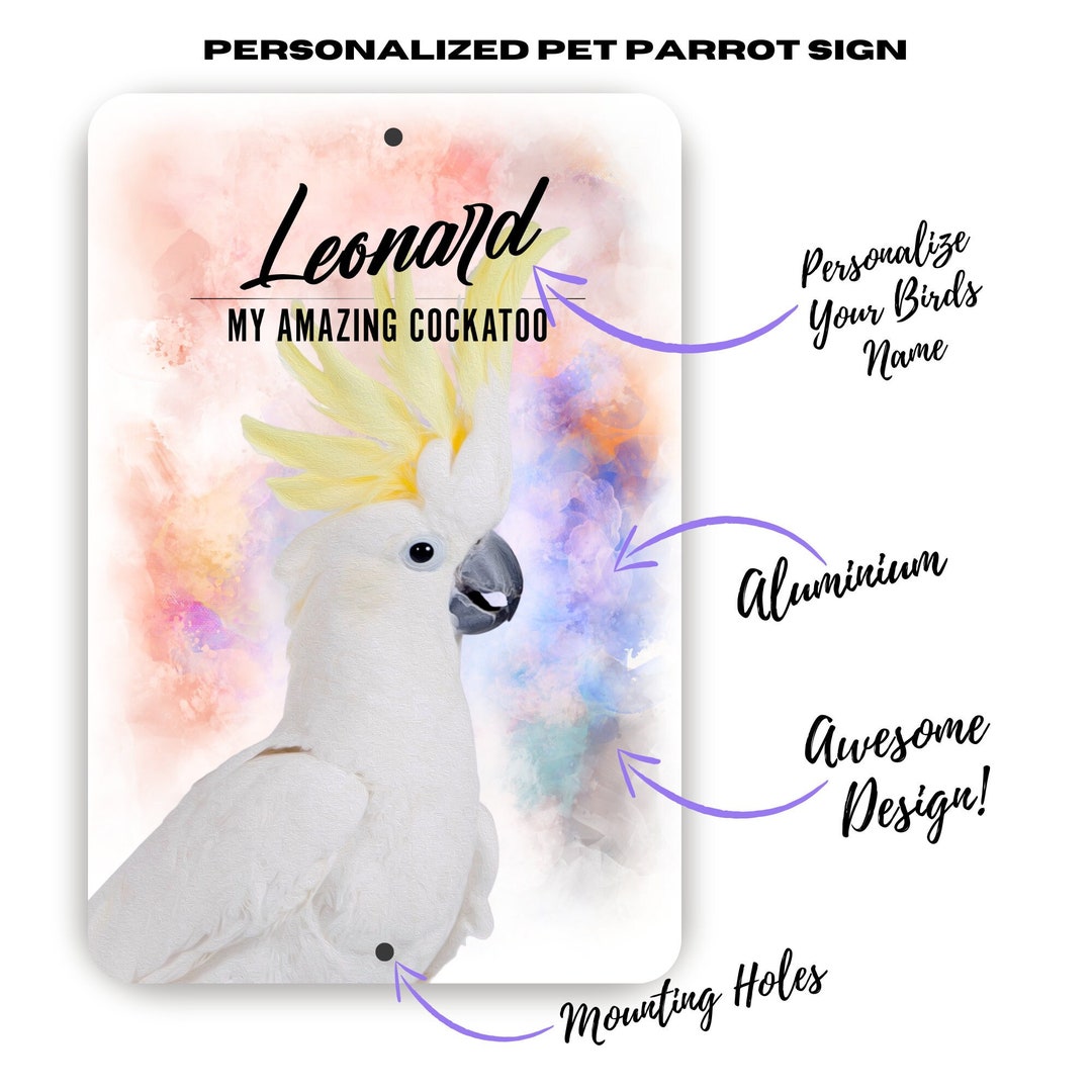 Personalized Cockatoo Sign | Personalized Name Cockatoo Sign - Etsy