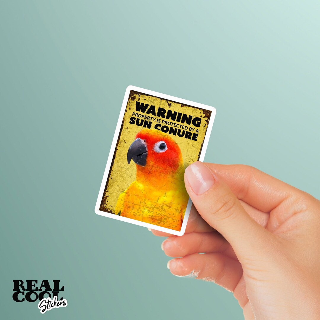 Sun Conure Sticker Sun Conure Sticker Warning Sun Conure - Etsy