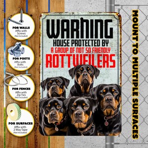 Funny Rottweiler Sign Rustic Rottweiler Warning Sign Group of ...