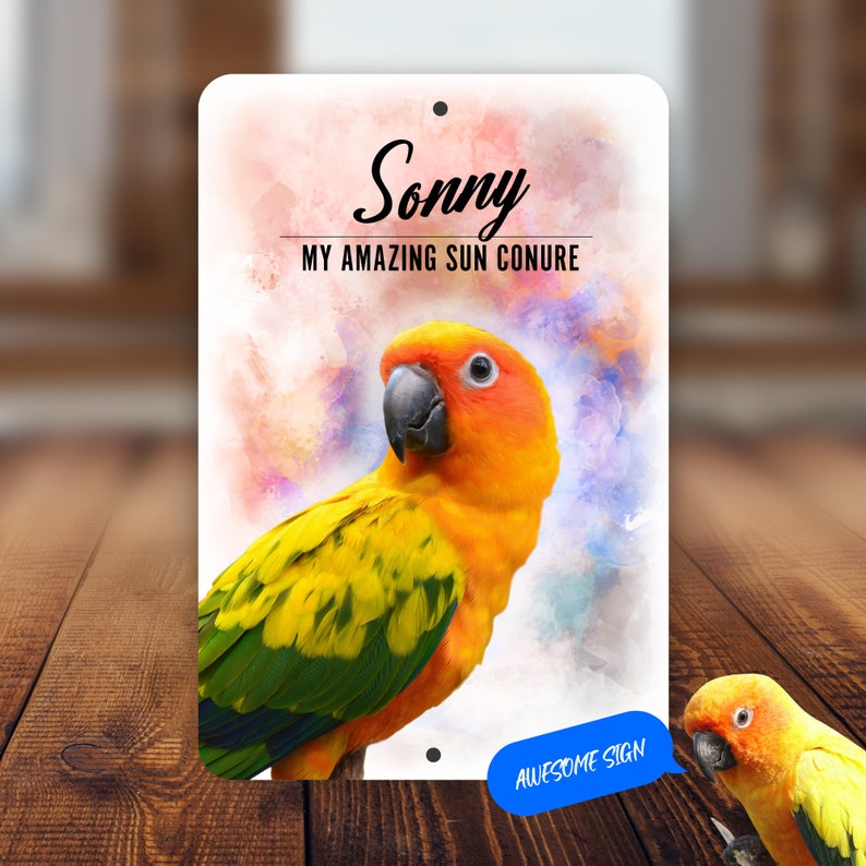 Personalized Sun Conure Sign | Personalized Name Sun Conure Sign - Etsy