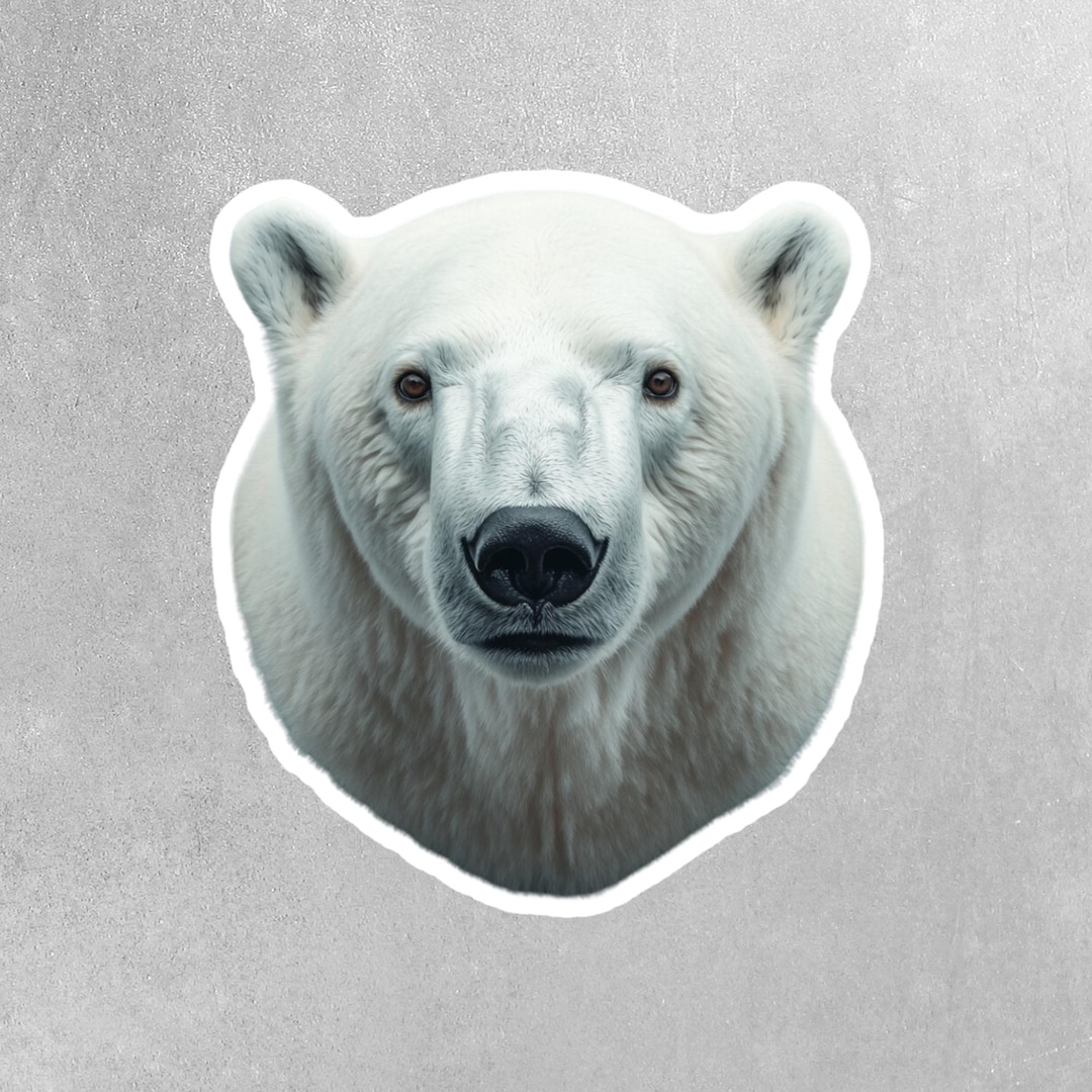 Polar Bear Sticker | Polar Bear Head Decal for Walls & Laptops | Fun ...