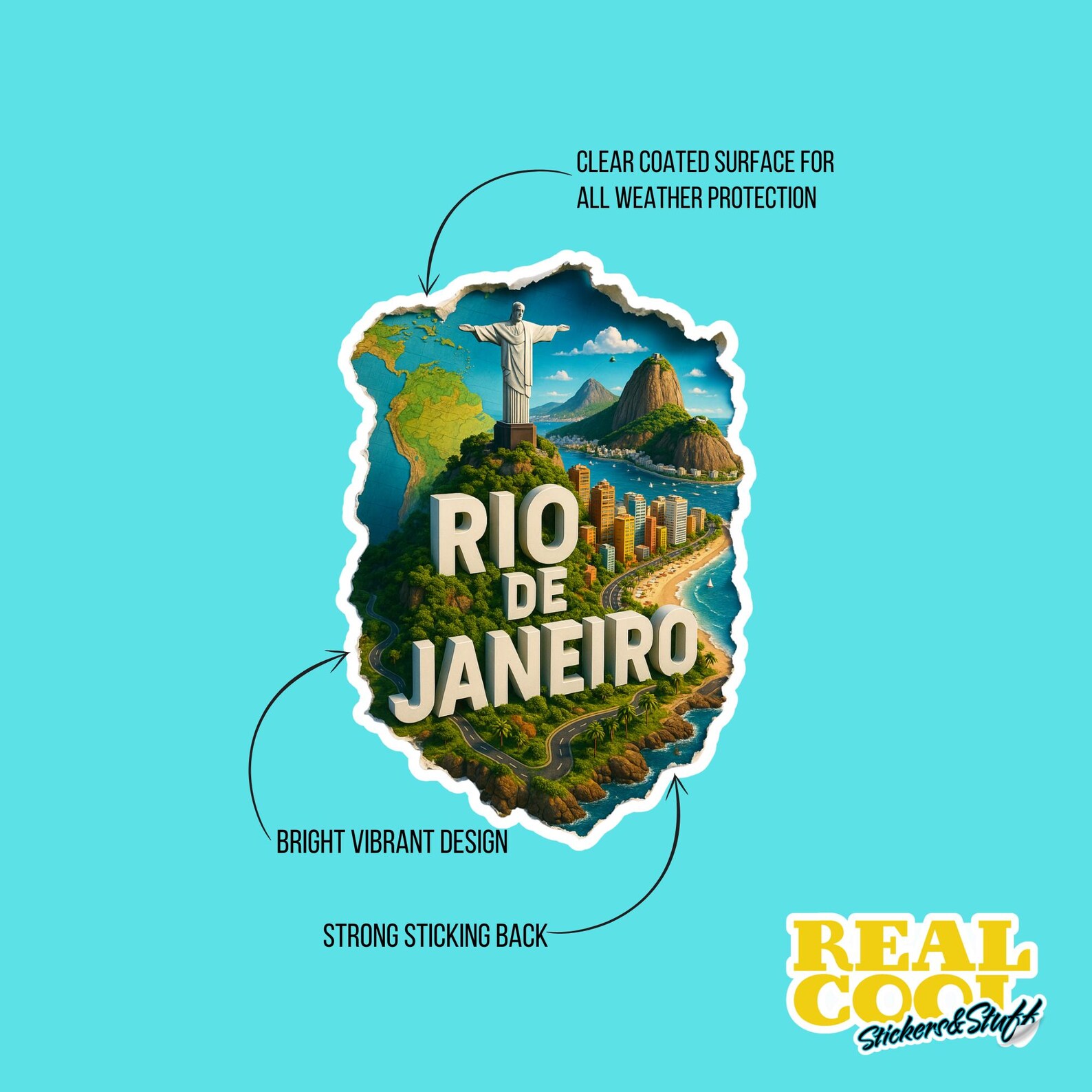Rio De Janeiro Sticker - Rio De Janeiro Decal - Brazil Sticker - Etsy
