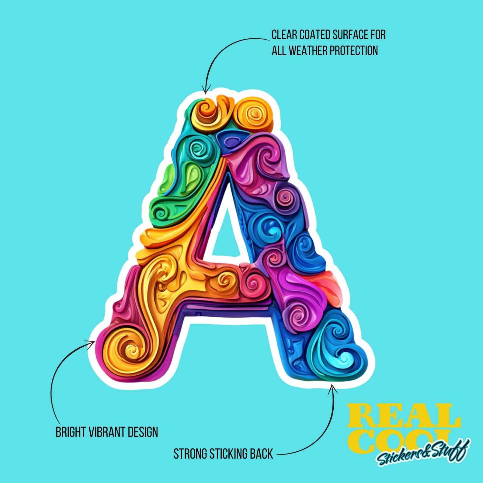 Letter A Sticker | Customizable Vinyl Letter Decal for Crafting ...