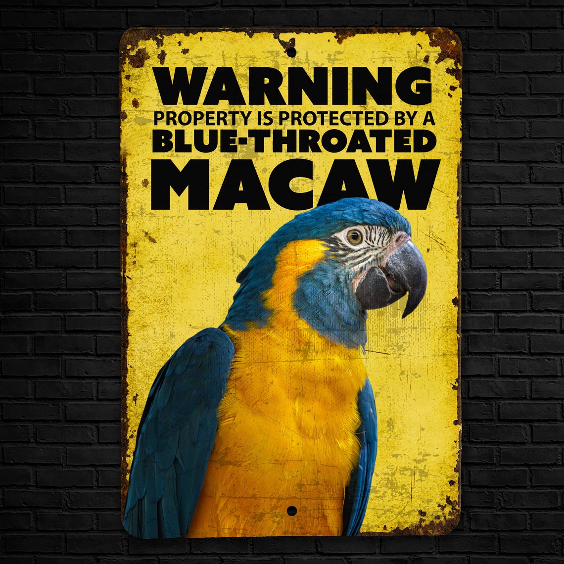 Warning Blue-throated Macaw Sign | Parrot Warning Sign | Blue Throated ...
