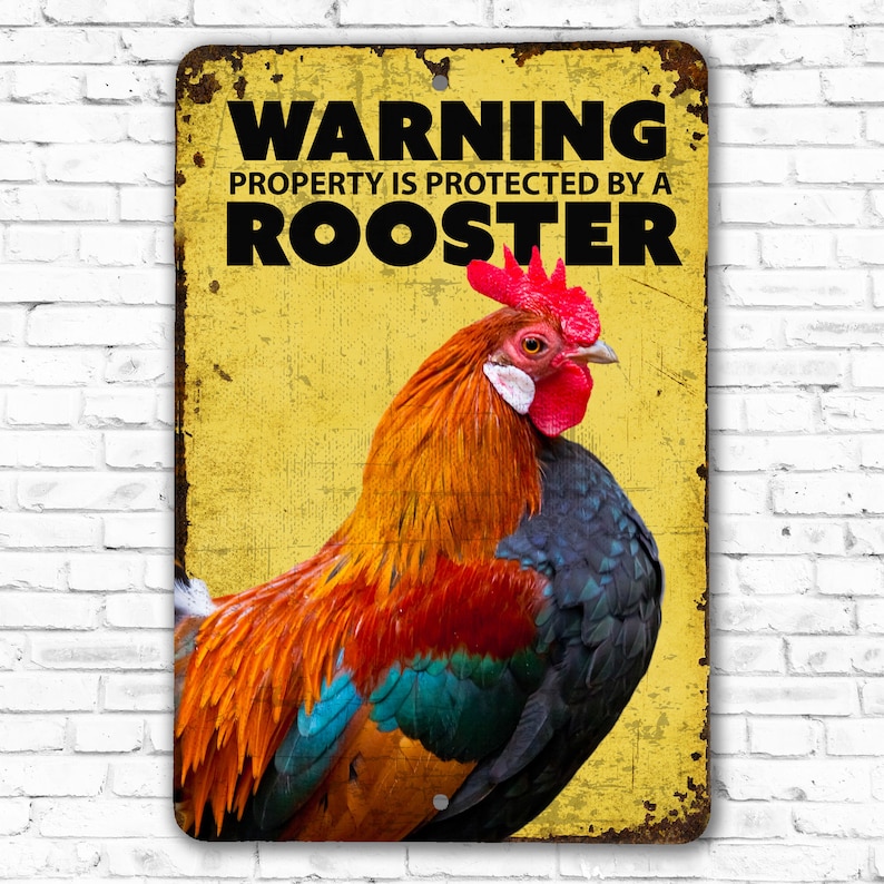 Warning Rooster Sign Rooster Warning Sign Rooster Glider | Etsy