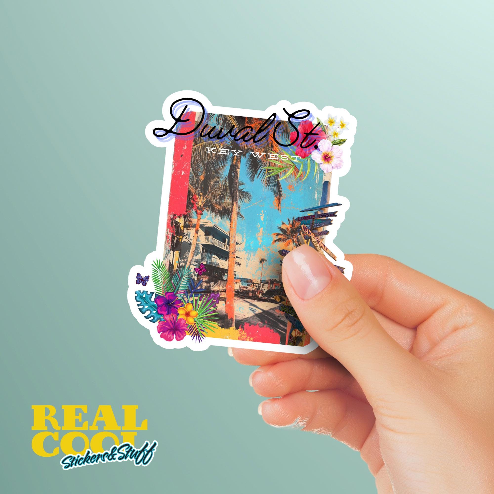 Key West Sticker, Duval Street Decor, Tropical Travel Souvenir, Beach ...