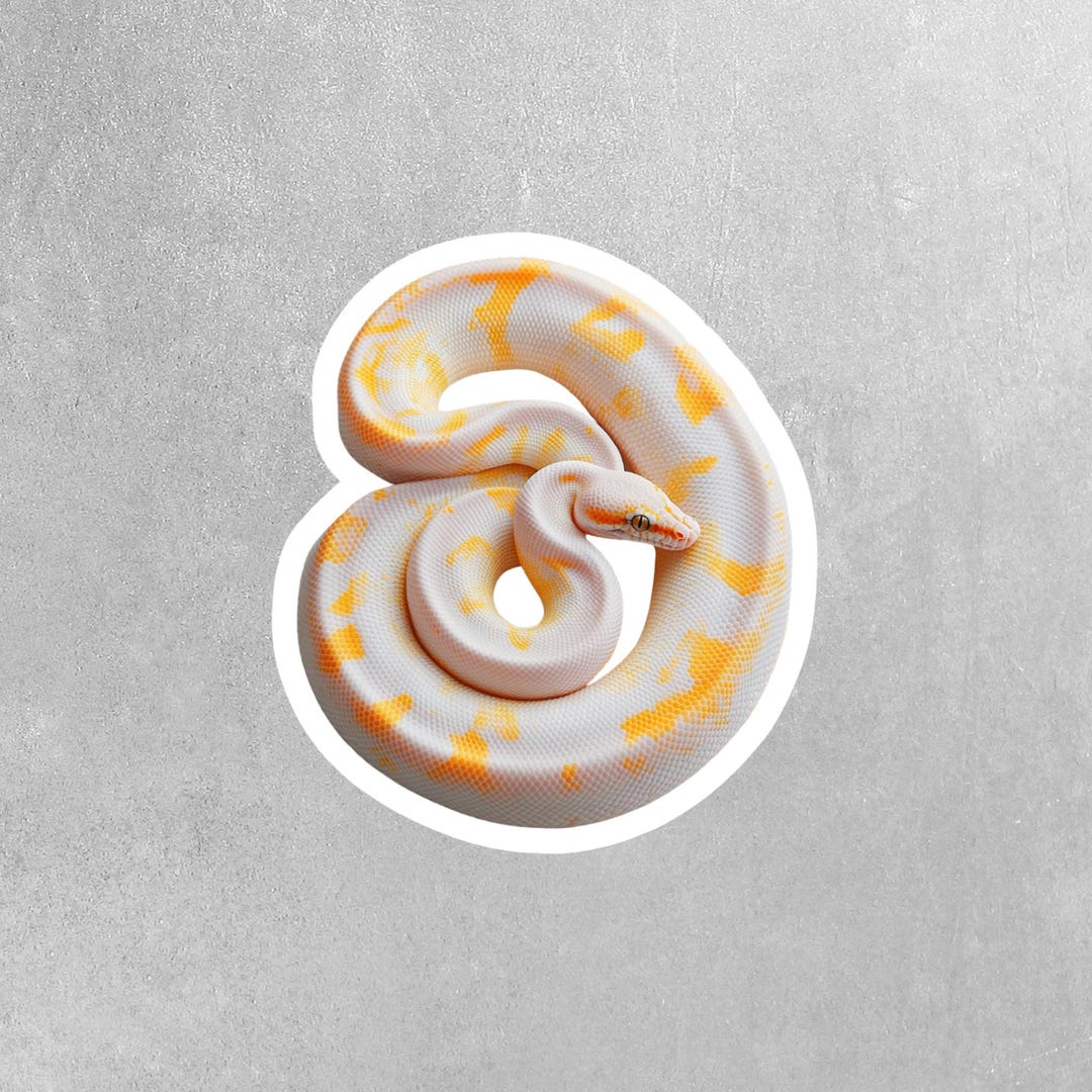 Albino Ball Python Sticker - Albino Python Sticker - Albino Ball Python ...