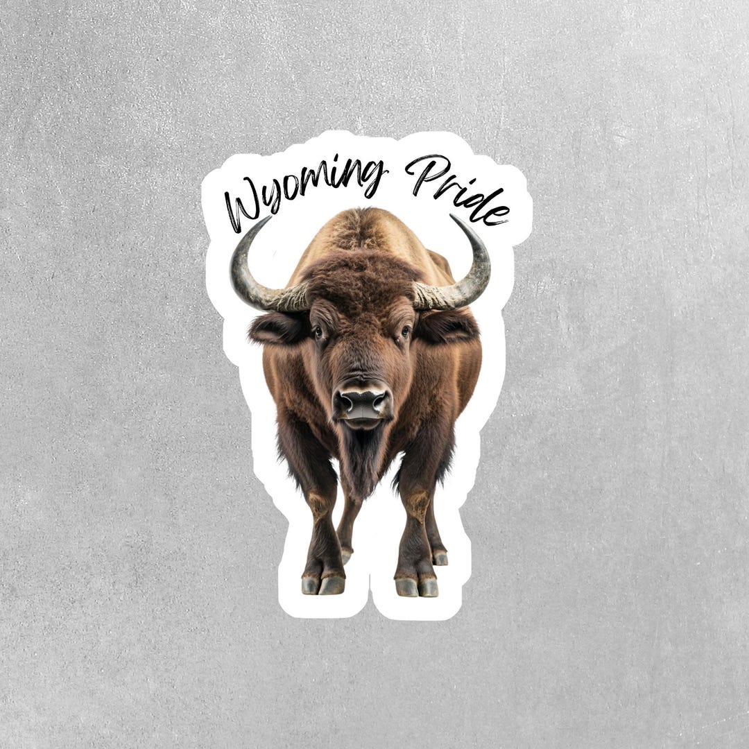 Wyoming Pride Sticker - Wyoming Pride Decal - Wyoming Buffalo Sticker ...