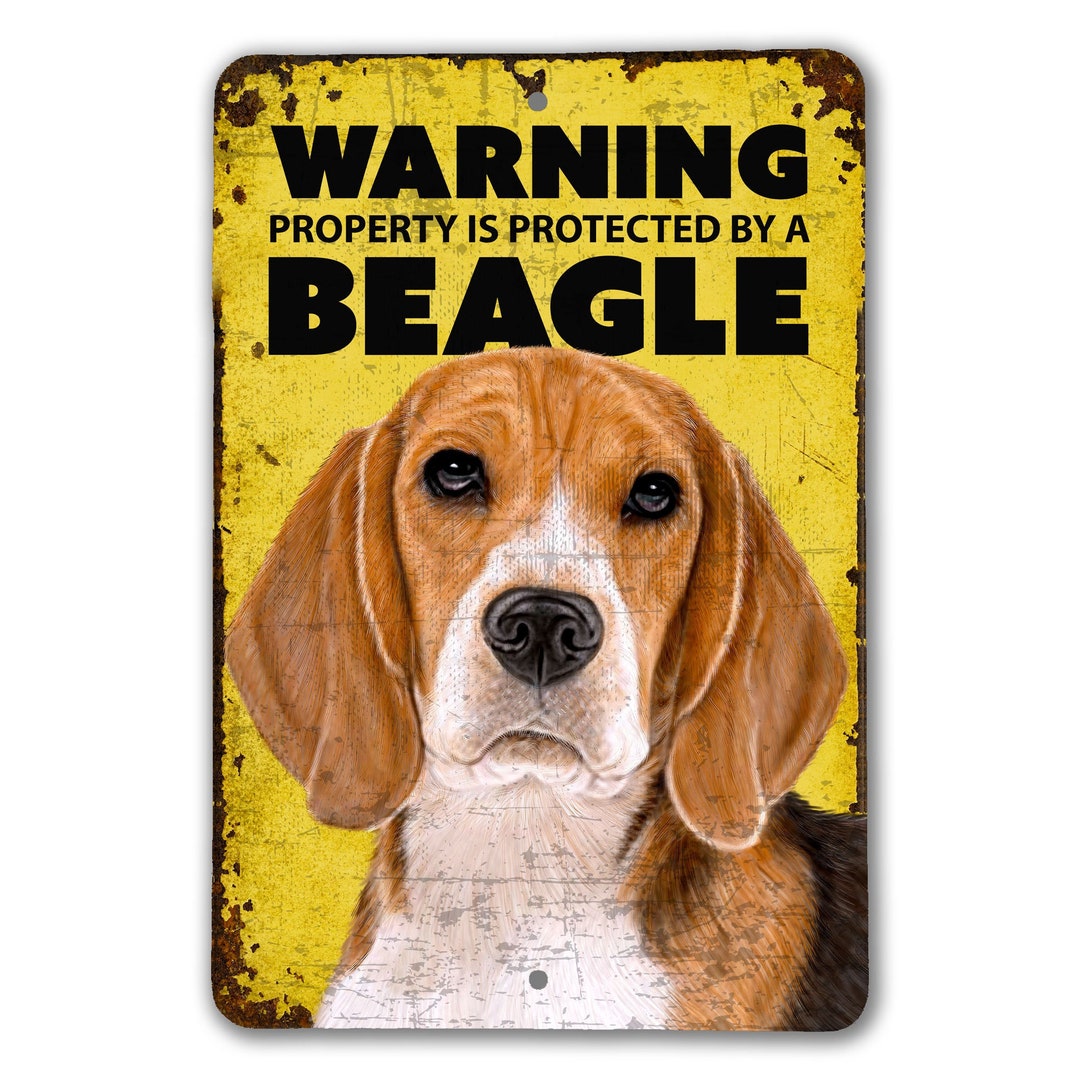 Warning Beagle Sign | Dog Warning Sign | Beagle Sign - Etsy