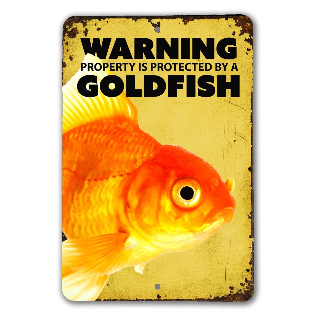 Warning Goldfish Sign | Goldfish Warning Sign | Goldfish Sign - Etsy