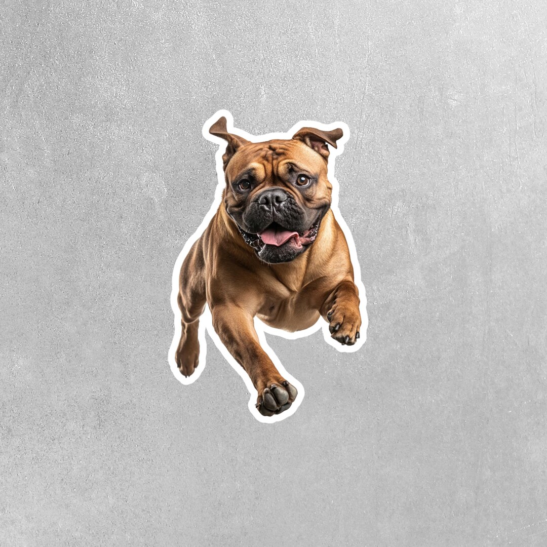 Bullmastiff Running Sticker - Bullmastiff Decal for Water Bottles, Car ...