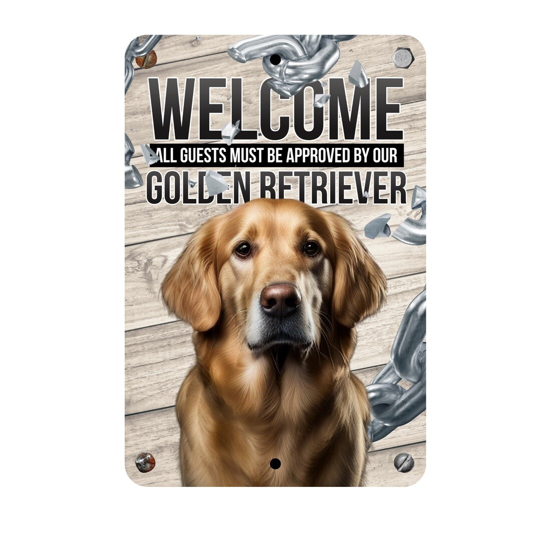Golden Retriever Welcome Sign | Golden Retriever Sign - Etsy