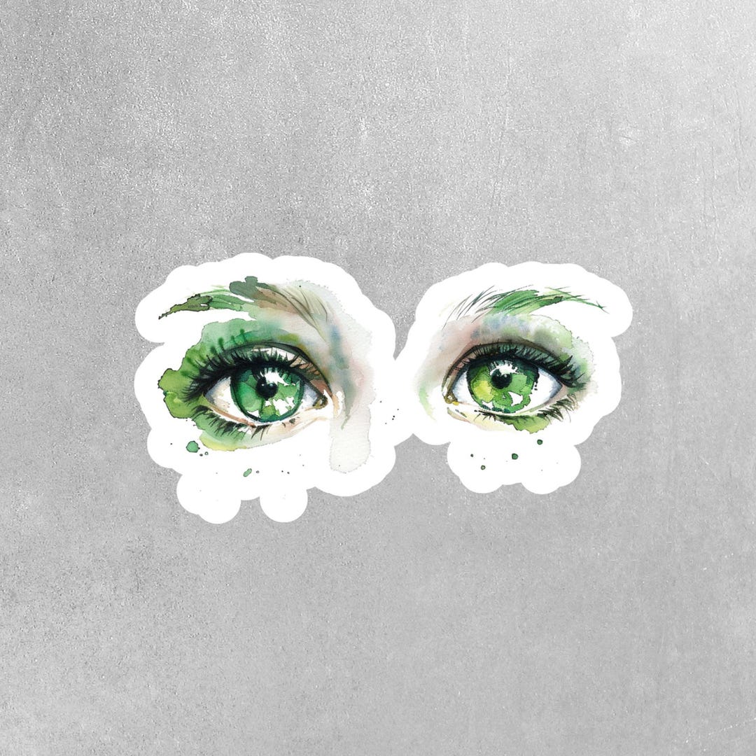 Green Eyes Sticker - Crying Eyes Sticker - Pretty Eyes Sticker - Etsy