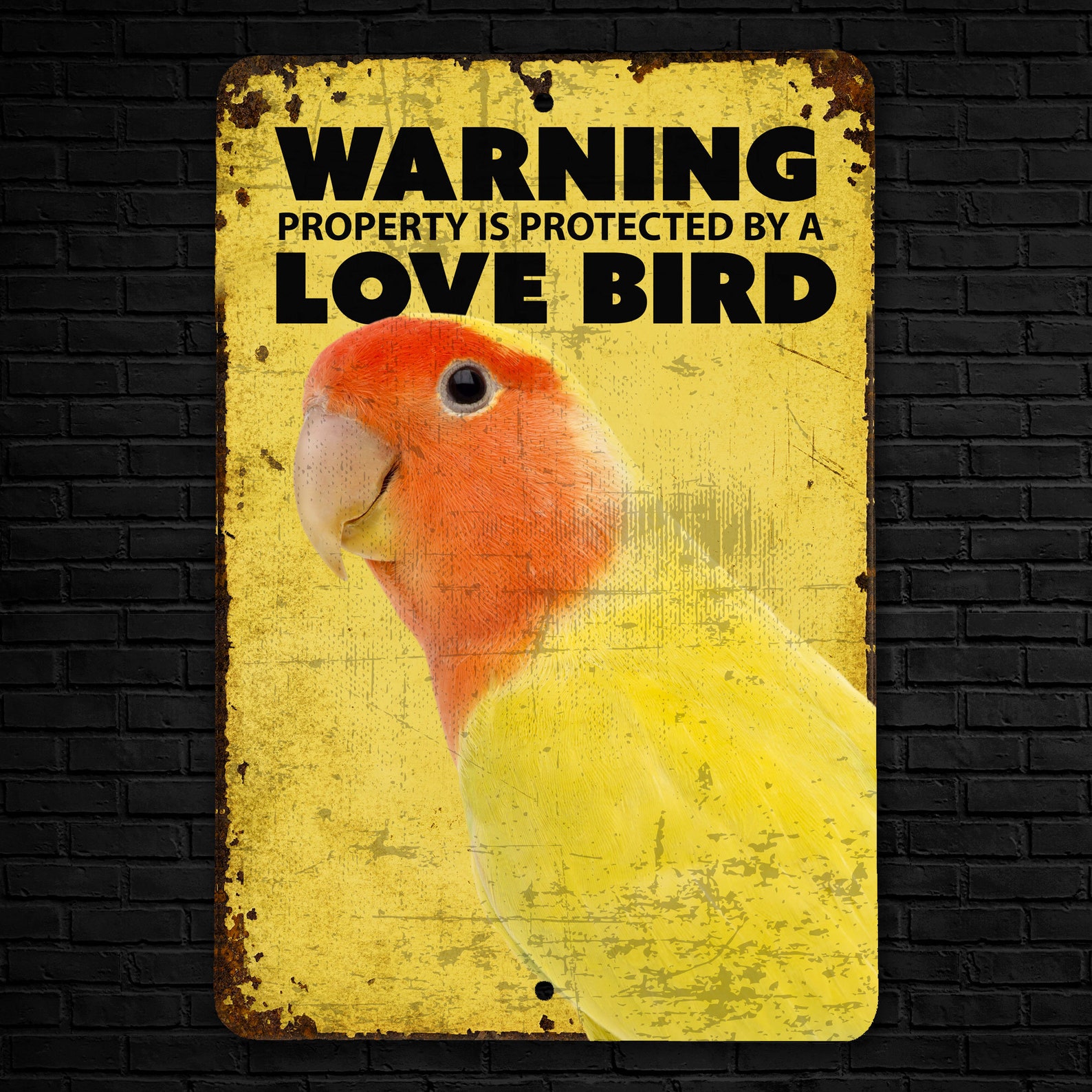 Warning Love Bird Sign | Love Bird Warning Sign | Peach Face Love Bird ...