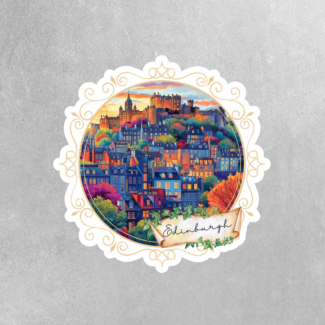 Edinburgh Sticker - Elegant Edinburgh Scotland Sticker - Edinburgh ...
