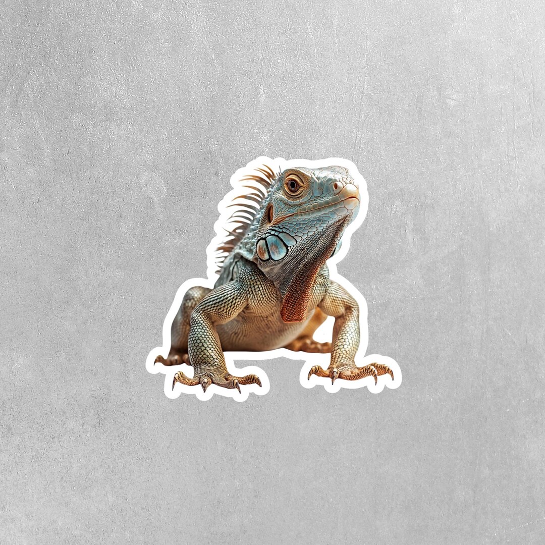 Iguana Sticker | Colorful Iguana Decal for Laptops, Water Bottles ...