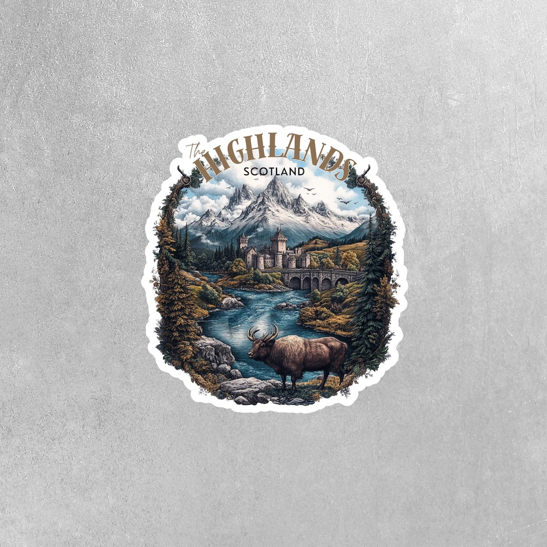 Scotland Travel Sticker | the Highlands Vinyl Sticker | Scottish ...