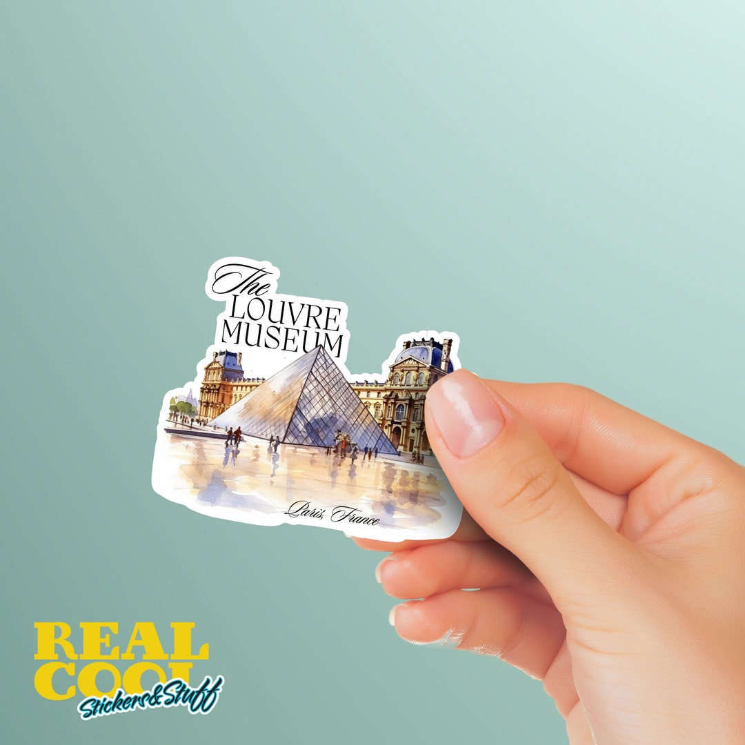 Louvre Museum Sticker Paris Watercolor Sticker Louvre Sticker - Etsy