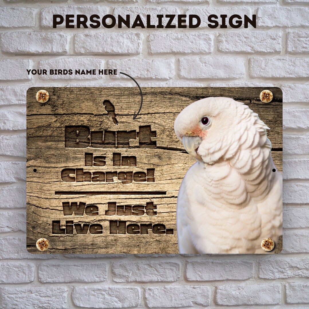 Personalized Goffins Cockatoo Sign | Rustic Parrot Sign | Add Your ...