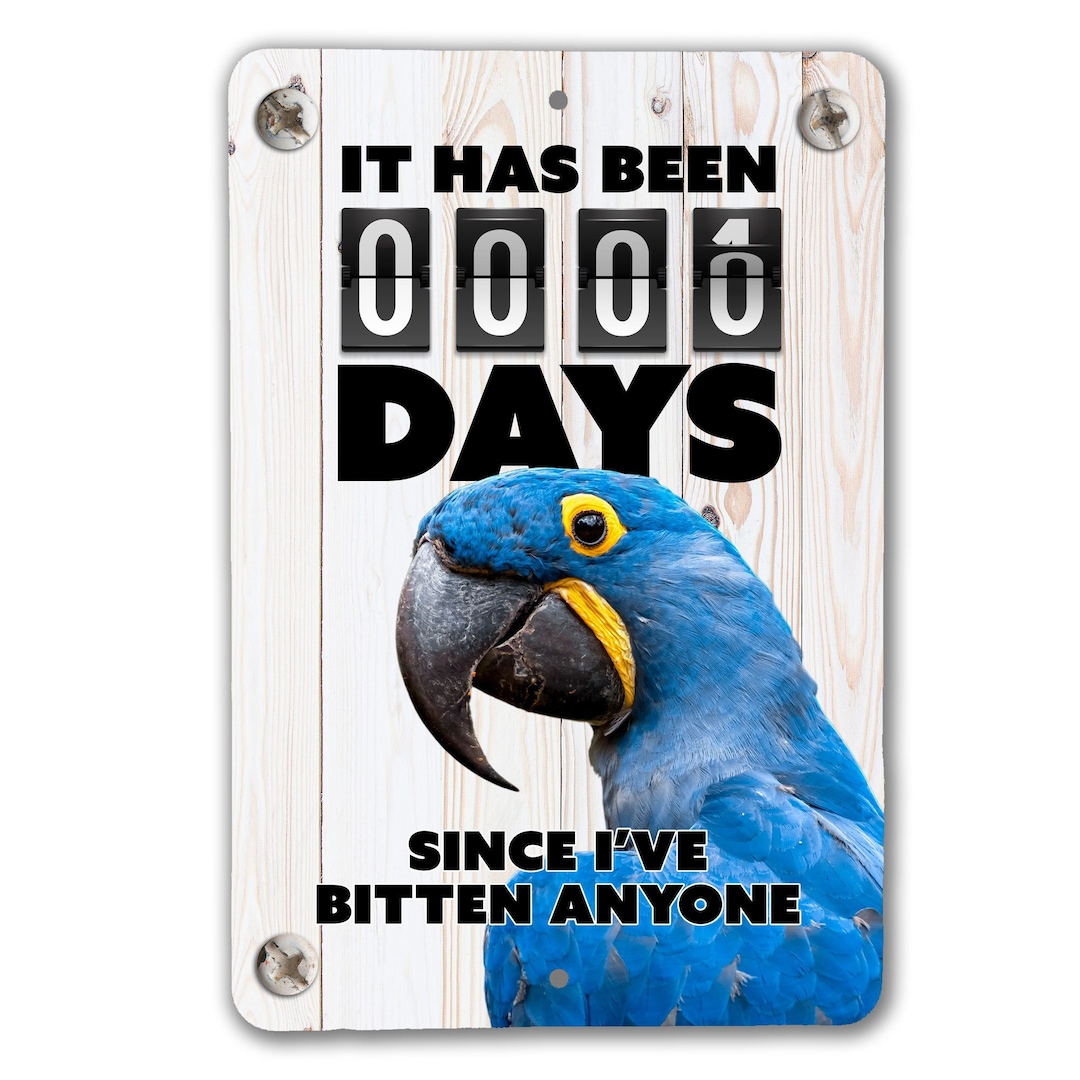 Hyacinth Macaw Bite Sign | Parrot Warning Sign | Hyacinth Macaw Sign - Etsy