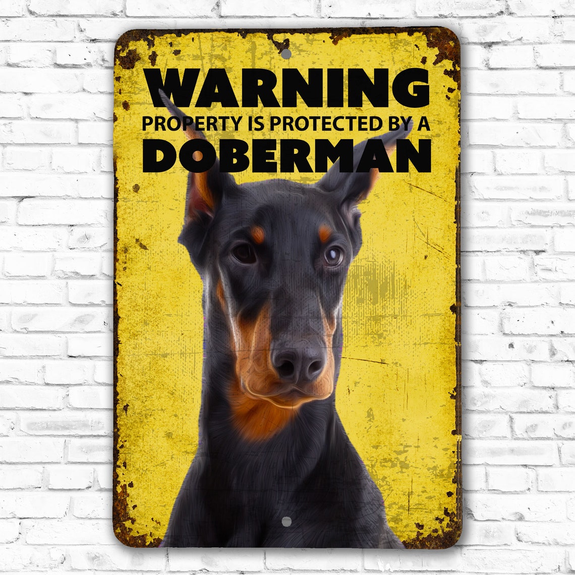 Warning Doberman Sign Dog Warning Sign Doberman Sign | Etsy