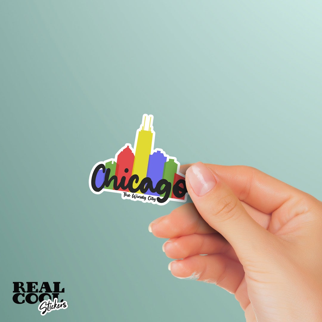 Chicago Sticker Chicago Decal Chicago Skyline Sticker - Etsy