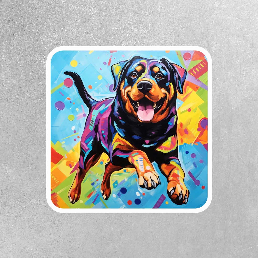 Rottweiler Sticker | Rottweiler Decal | Rottweiler Pop-art Sticker - Etsy