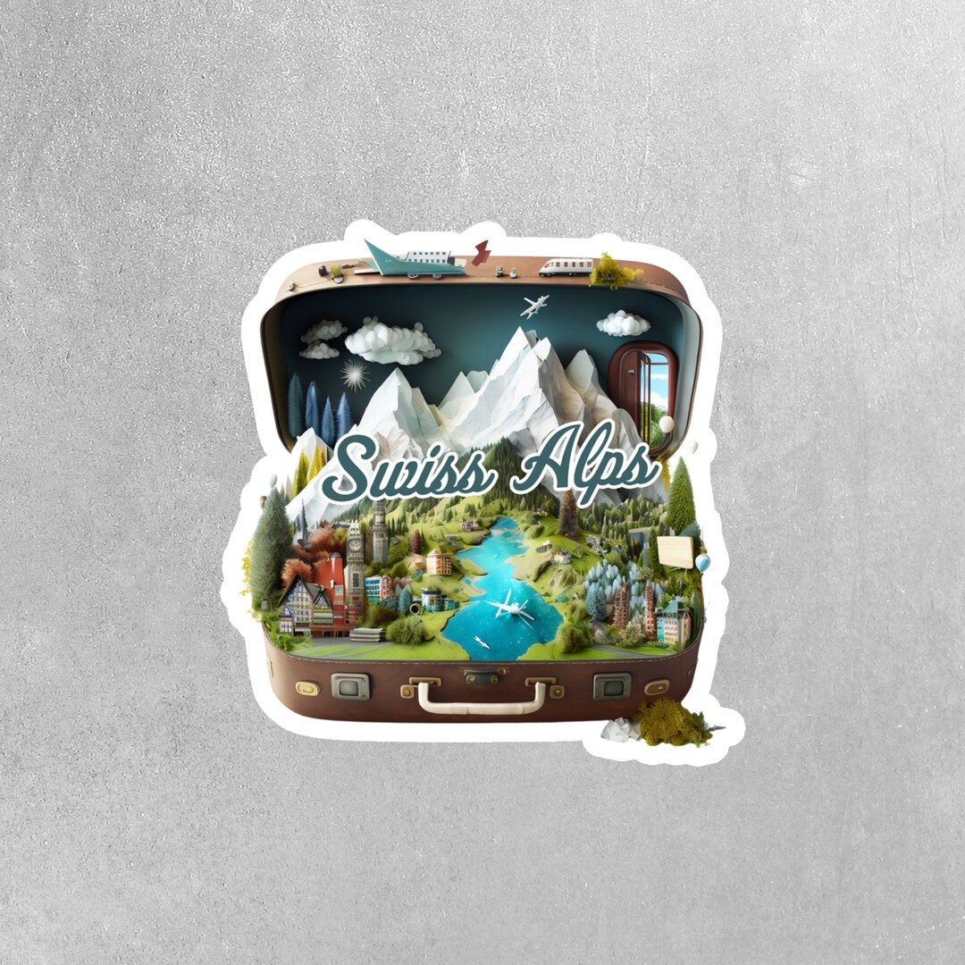 Swiss Alps Sticker Swiss Alps Travel Sticker - Etsy