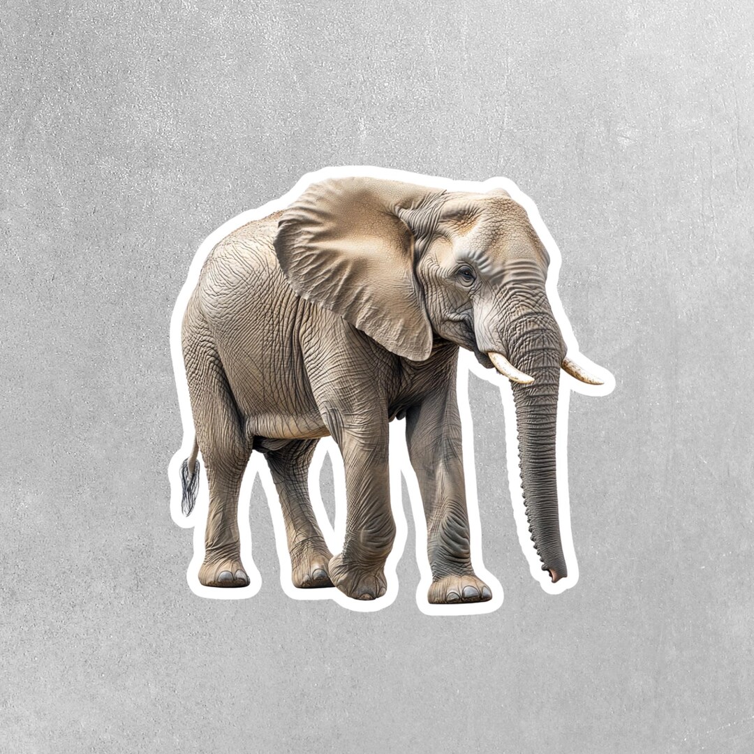 Elephant Sticker | African Elephant Art Vinyl Decal for Safari Lovers ...